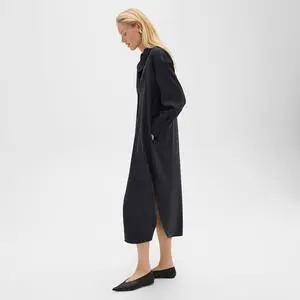 Theory Oversized Shirt Dress In Stretch Flannel
