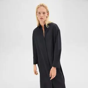 Theory Oversized Shirt Dress In Stretch Flannel