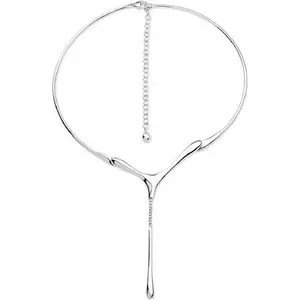 LUCY QUARTERMAINE Drop Y Neck Necklace - Sterling Silver