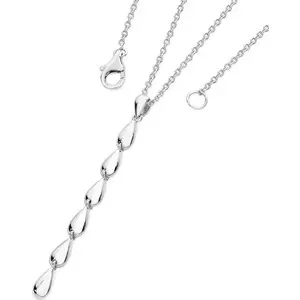 LUCY QUARTERMAINE Long Tear Drop Pendant Necklace - Sterling Silver