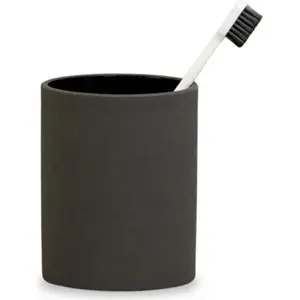 ESKO Sabia Toothbrush Holder Reusable Tumbler Vanity Bathroom Accessories - Black