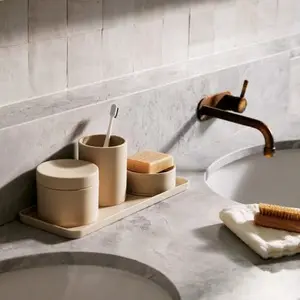 ESKO Sabia Toothbrush Holder Reusable Tumbler Vanity Bathroom Accessories