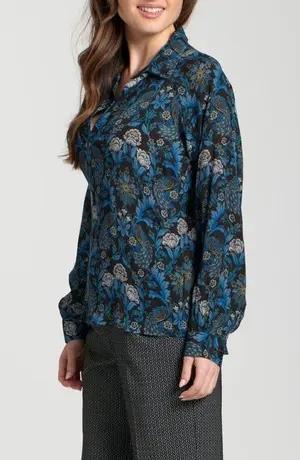 APNY Patterned Long-sleeve Shirt - Blue/black Multi