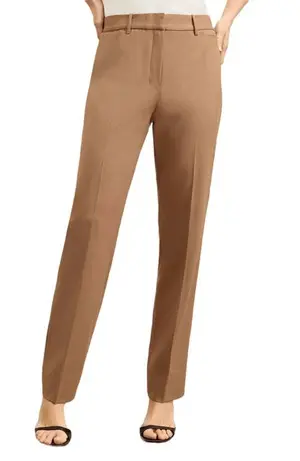 M.M.LAFLEUR Smith Italian Wool Twill Straight Trousers - Saddle