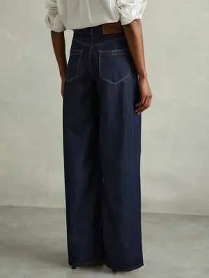 REISS Raymond Double Pleat Wide Leg Jeans