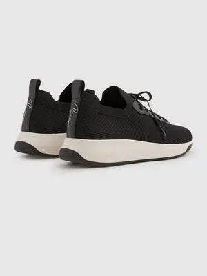 REISS Time Hybrid Knit Sneakers - Black/cream