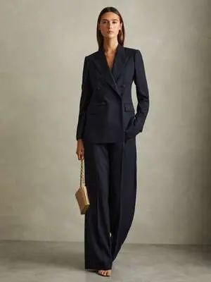 REISS Hallie Textured Double Breasted Suit Blazer