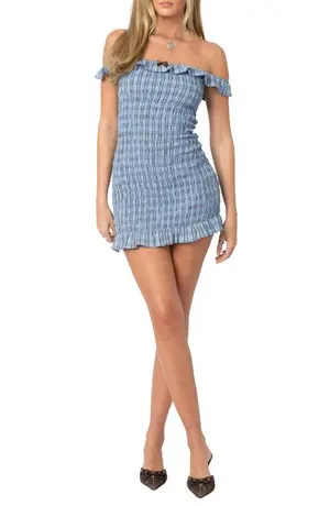EDIKTED Plaid Mini Dress