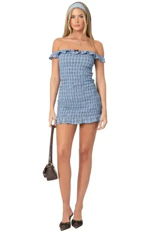 EDIKTED Plaid Mini Dress