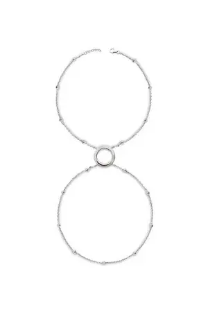 LUCY QUARTERMAINE Art Deco Halo Hand Chain - Sterling Silver