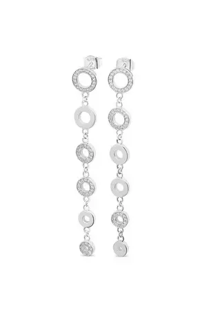 LUCY QUARTERMAINE Art Deco Halo Drop Earrings - Sterling Silver