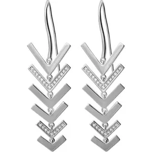 LUCY QUARTERMAINE Art Deco Arrow Drop Earrings - Sterling Silver