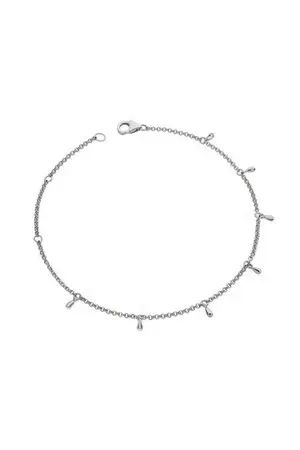 LUCY QUARTERMAINE Multi Drop Anklet - Sterling Silver