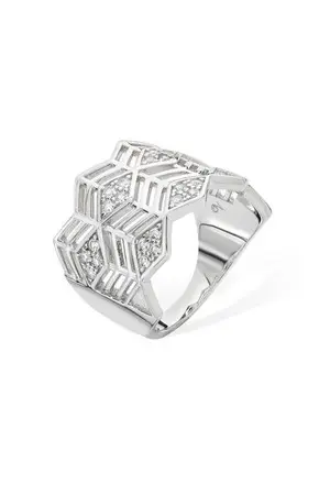LUCY QUARTERMAINE Art Deco Triangle Ring - Sterling Silver