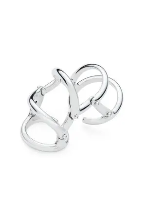 LUCY QUARTERMAINE Drop Armour Ring - Sterling Silver