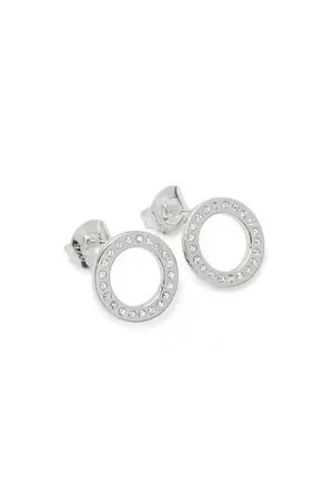 LUCY QUARTERMAINE Art Deco Halo Stud Earrings - Sterling Silver