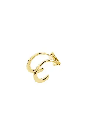 LUCY QUARTERMAINE Drop Hoop Earrings - Gold Vermeil
