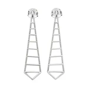 LUCY QUARTERMAINE Egyptian Pyramid Dangle Earrings - Sterling Silver