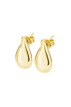 LUCY QUARTERMAINE Large Teardrop Stud Earrings - Gold Vermeil