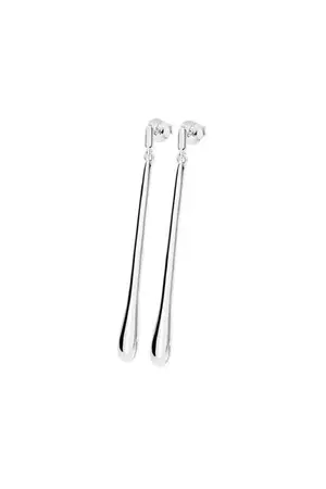 LUCY QUARTERMAINE Long Drop Stud Earrings - Sterling Silver