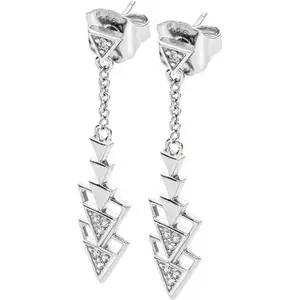 LUCY QUARTERMAINE Art Deco Triangle Drop Earrings - Sterling Silver