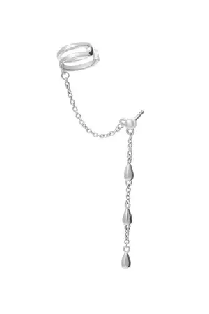 LUCY QUARTERMAINE Drop Earring With Cuff - Sterling Silver