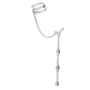 LUCY QUARTERMAINE Drop Earring With Cuff - Sterling Silver