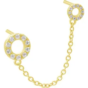 LUCY QUARTERMAINE Halo Double Post Earring Gold Vermeil