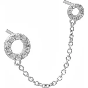 LUCY QUARTERMAINE Halo Double Post Earring - Sterling Silver