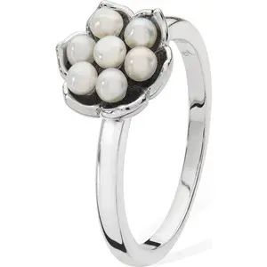 LUCY QUARTERMAINE Royal Pearl Flower Ring - Sterling Silver