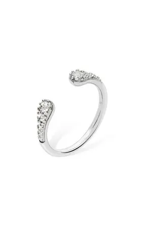LUCY QUARTERMAINE Open Drip Ring With White Topaz - Sterling Silver
