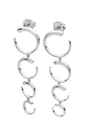 LUCY QUARTERMAINE Quarter Luna Earrings - Sterling Silver