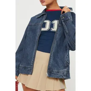 Princess Polly Goldsmith Denim Bomber Jacket - Blue