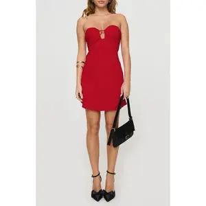 Princess Polly Cyprian Strapless Mini Dress - Red