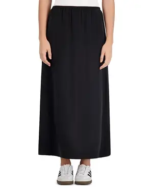 POINT A-line Faux Suede Skirt - Black