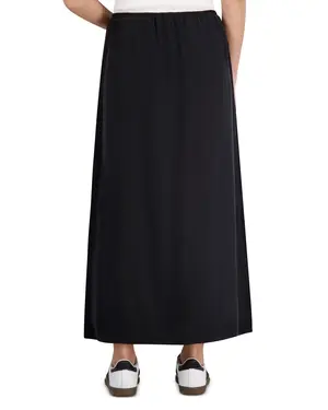 POINT A-line Faux Suede Skirt - Black