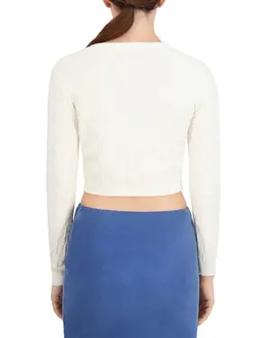POINT Basketweave Knit Cardigan - Vanilla