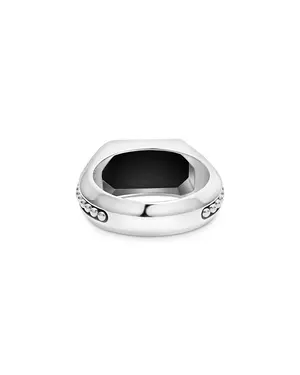 Lagos Sterling Silver Anthem Onyx Octagon Ring - Black/silver