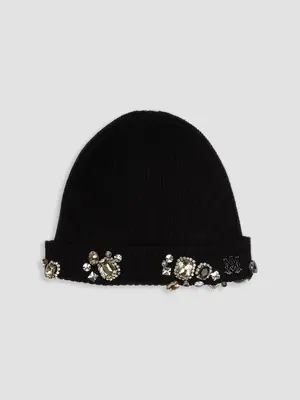 Amiri Crystal-embellished Wool & Cotton-blend Beanie