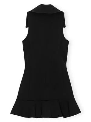 GANNI Zip-up Crepe Mini Dress