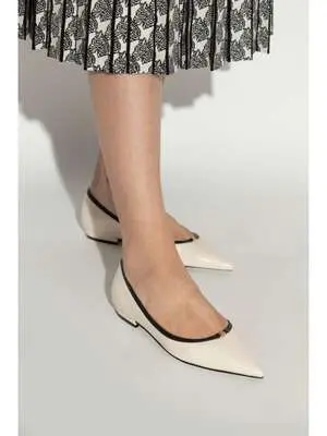 Tory Burch Double T Ballerina Shoes - White