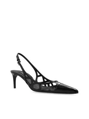 Dolce & Gabbana 75mm Slingback Leather Pumps - Black