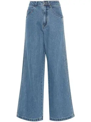 Adidas Wide-leg Full-length Jeans - Blue