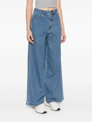 Adidas Wide-leg Full-length Jeans - Blue