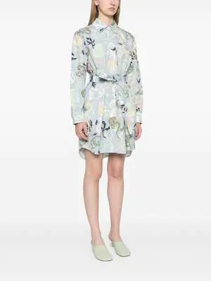 LANVIN Floral-print Mini Dress - 270 Azur