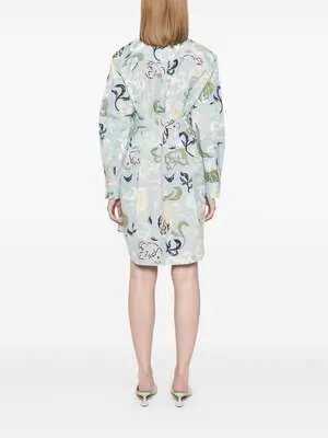 LANVIN Floral-print Mini Dress - 270 Azur