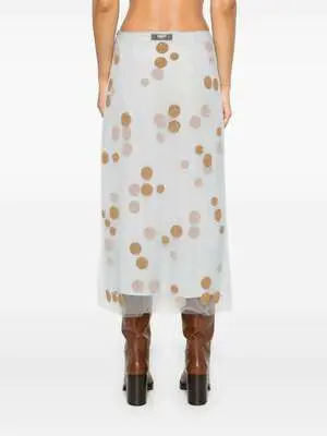 Fendi Bead-embellished Tulle Midi Skirt - Blue
