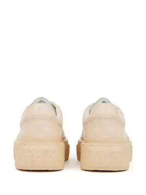 MAISON MARGIELA Numbers-motif Leather Sneakers - Neutrals