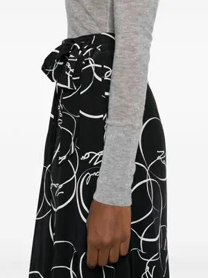 Karl Lagerfeld Circle Print Wrap Skirt