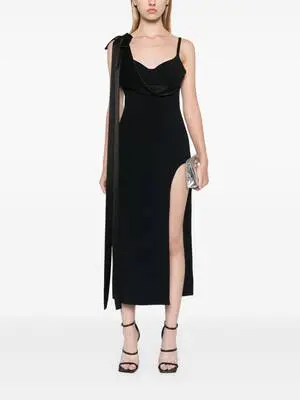 David Koma Satin-bow Midi Dress